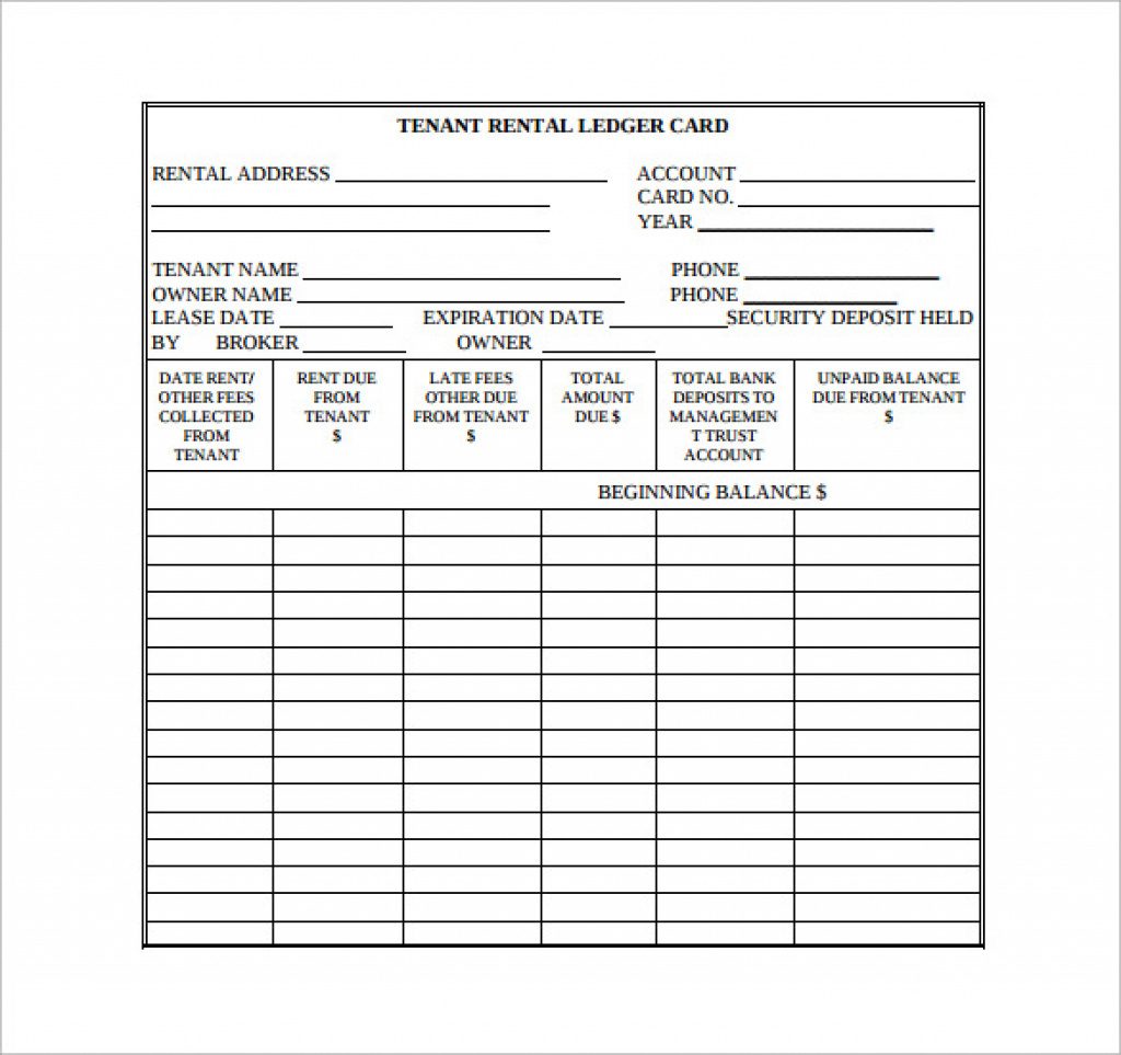 Free Printable Rent Ledger Printable World Holiday