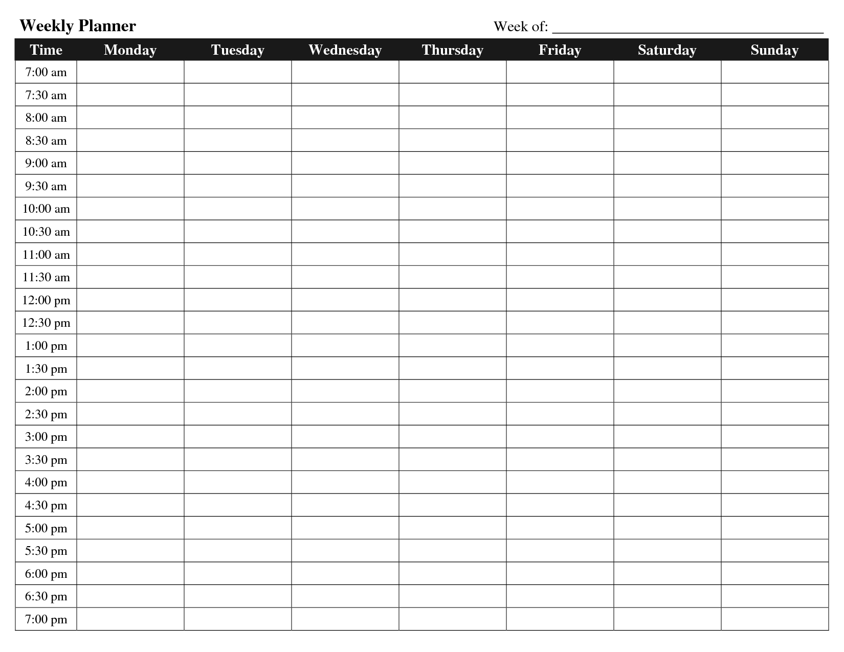 Free Printable Daily Planner 15 Minute Intervals Free Printable
