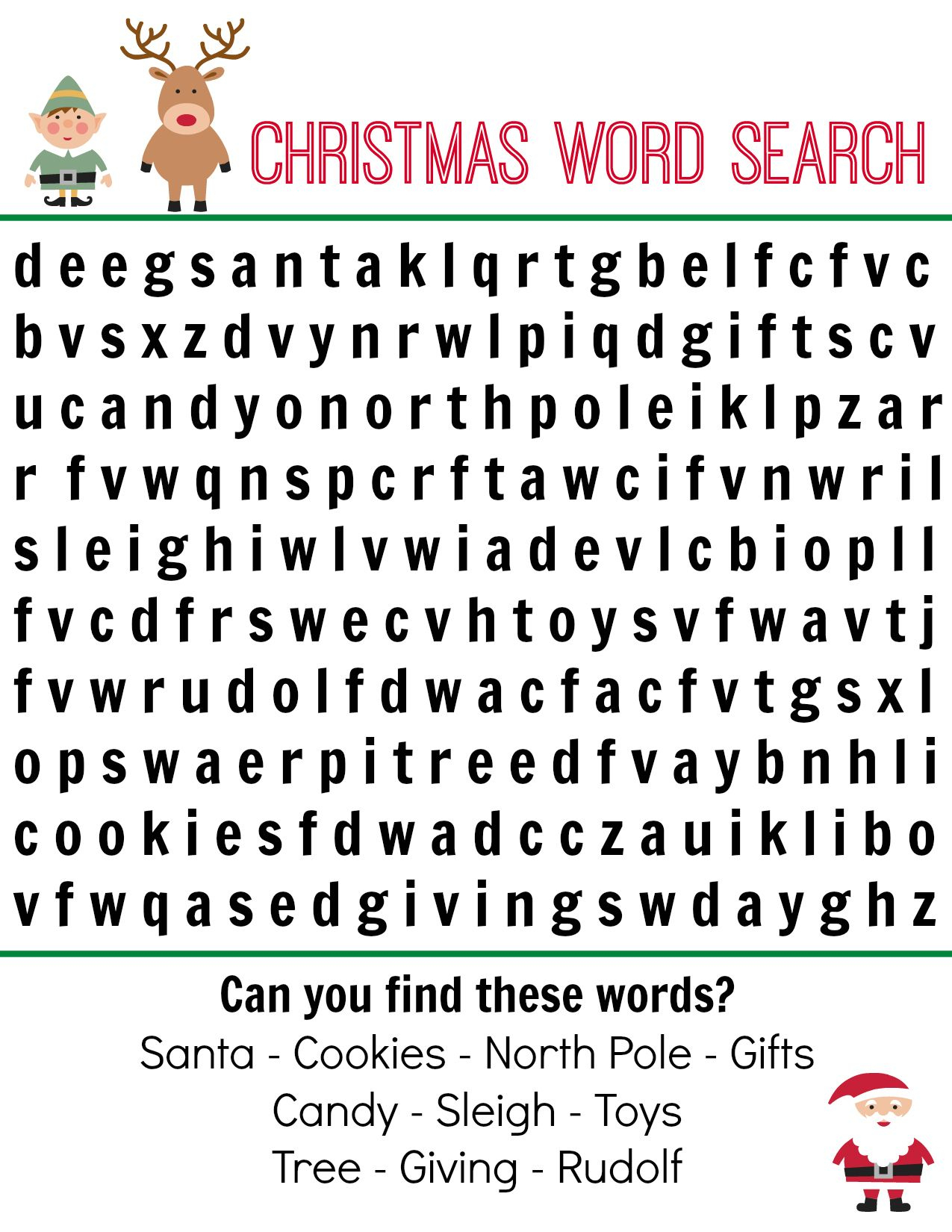 Christmas Word Search Free Printable Free Printable Large Print Word