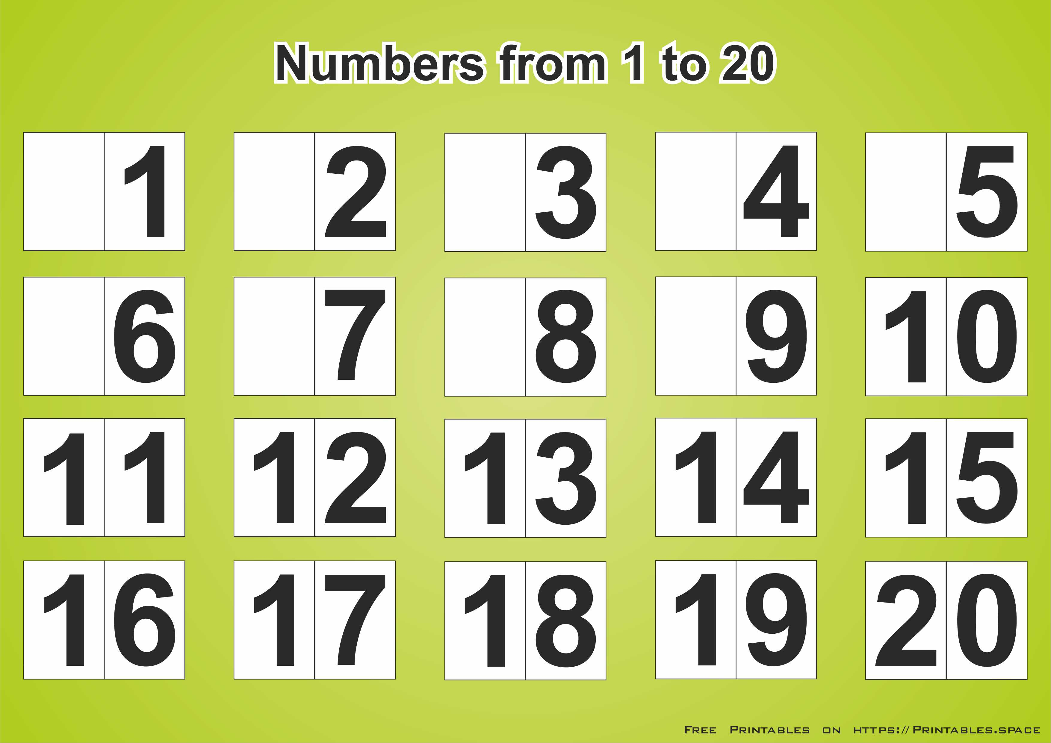Free Printable Numbers 1 20 Free Printable