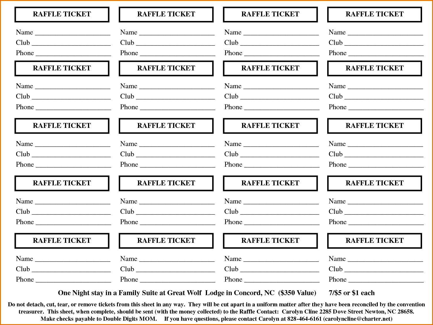 Free Printable Raffle Tickets With Stubs Free Printable