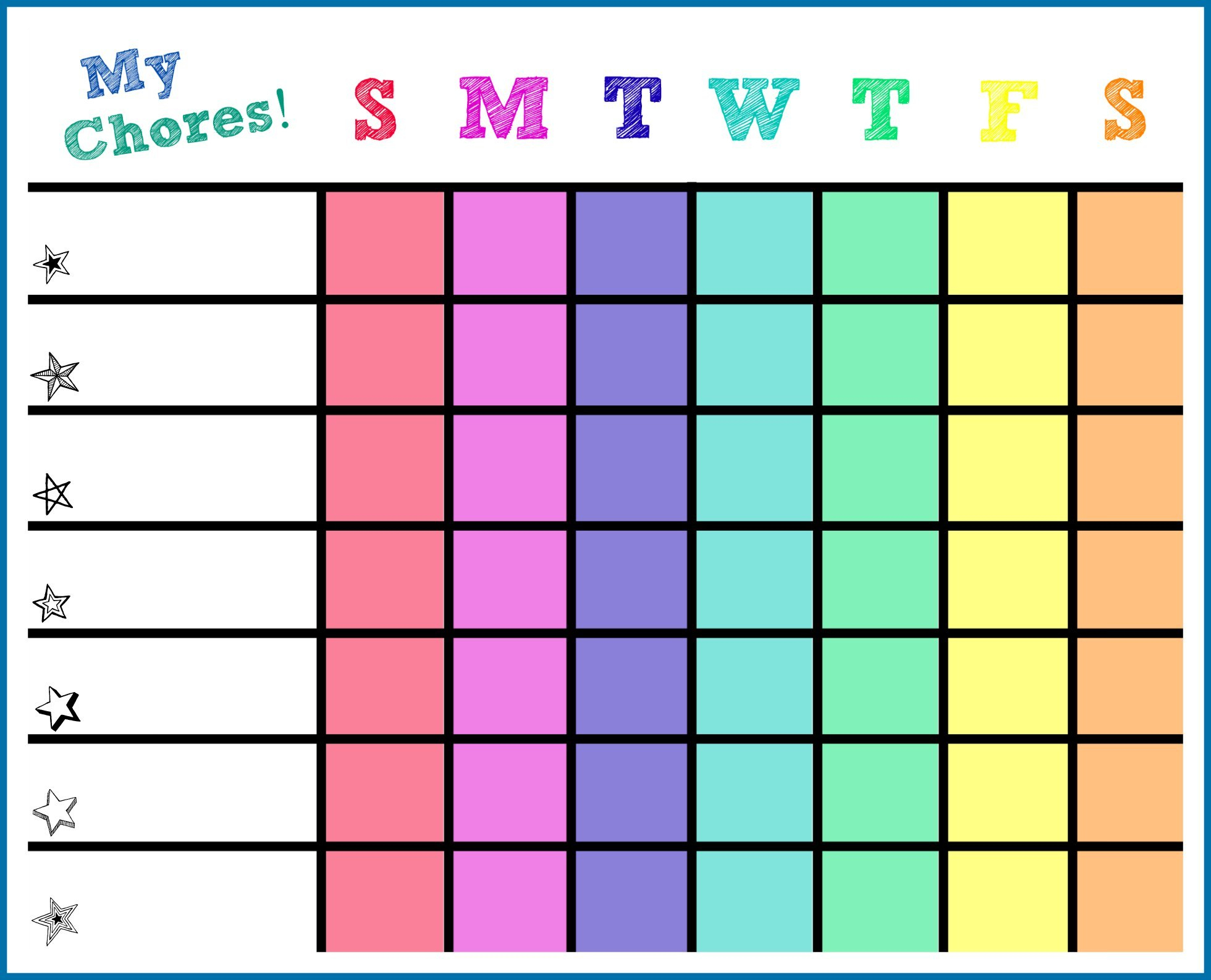 Free Editable Printable Chore Charts Free Printable